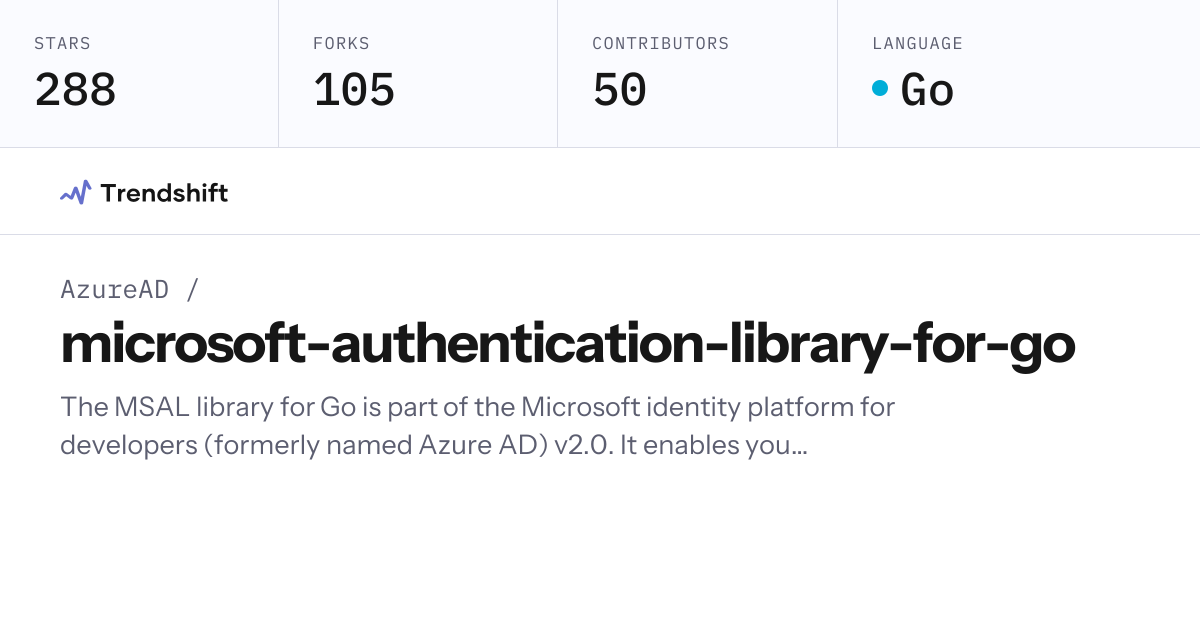 AzureAD/microsoft-authentication-library-for-go — GitHub trending stats ...